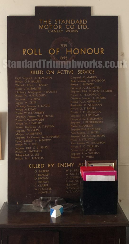 Roll of Honour – FOUND! – Standard Triumph Works Directory